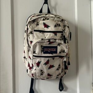 Jansport | Bags | Jansport Cream And Red Backpack With Insect Design ...